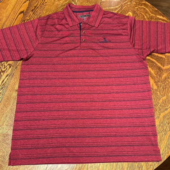 Pebble Beach | Shirts | Mens Pebble Beach Red Striped Performance Golf ...